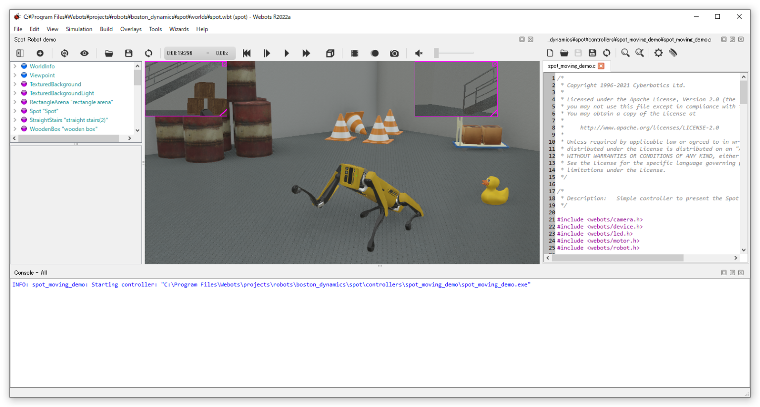Webots講座1-2022：インストールとデモの鑑賞 – demura.net