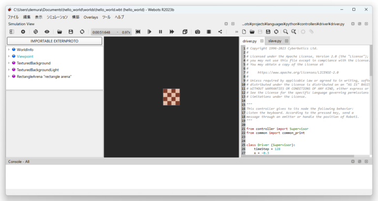 Webots講座2-2024：プログラミングしよう！(Python) – demura.net
